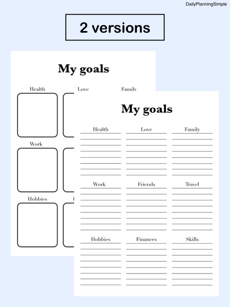 2023 New Years Resolutions Printable New Year Goals 2023 - Etsy