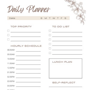Printable PDF Daily Life Planner, Hourly Schedule Planner for Every Day ...