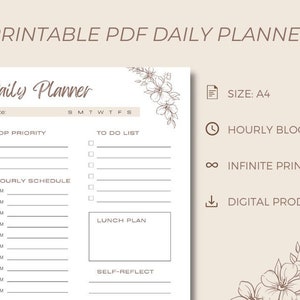 Printable PDF Daily Life Planner, Hourly Schedule Planner for Every Day ...