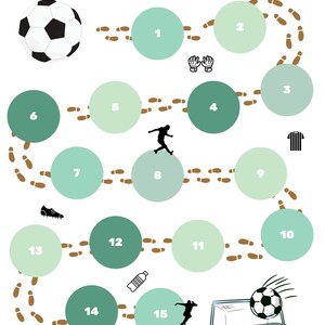 Printable Children's Reward Chart, Football Theme Motivation for Kids ...