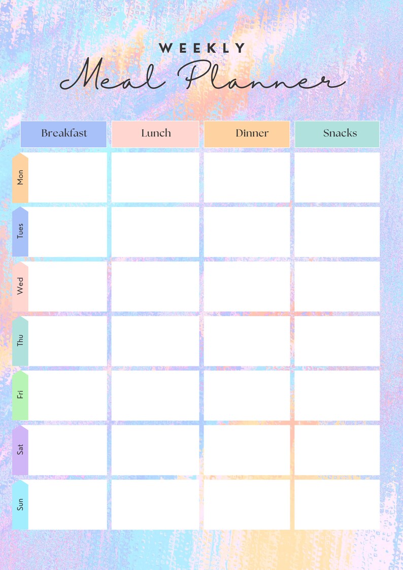 Printable Weekly Meal Planner and Shopping List, Healthy Meal Planning ...