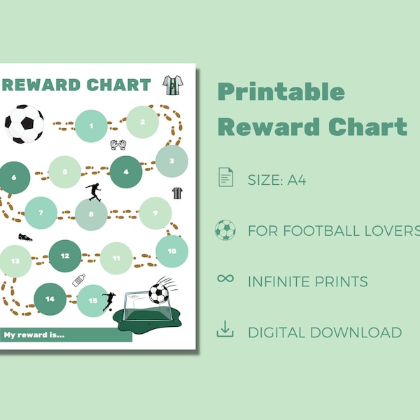 Football Reward Chart Printable - Etsy