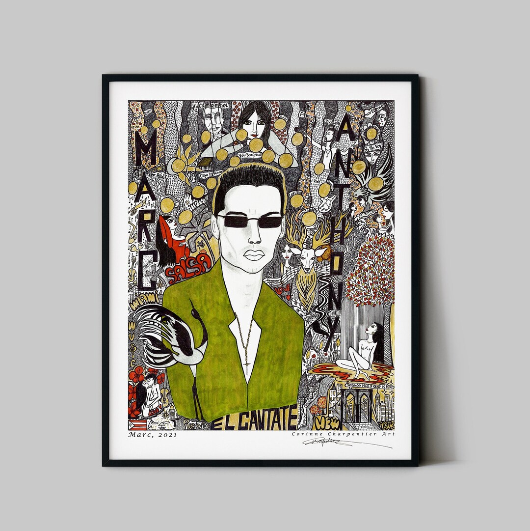 Marc. Green and Gold Maximalist Printable Wall Art. Abstract Modern ...