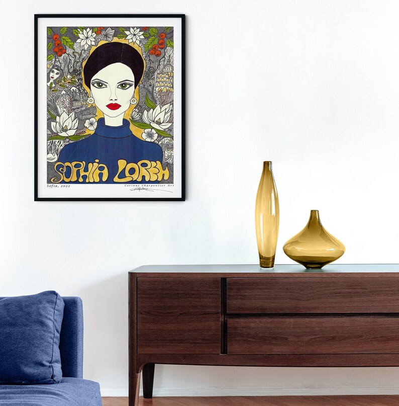 Sophia. Beautiful Maximalist Printable Wall Art, Abstract Modern Line ...