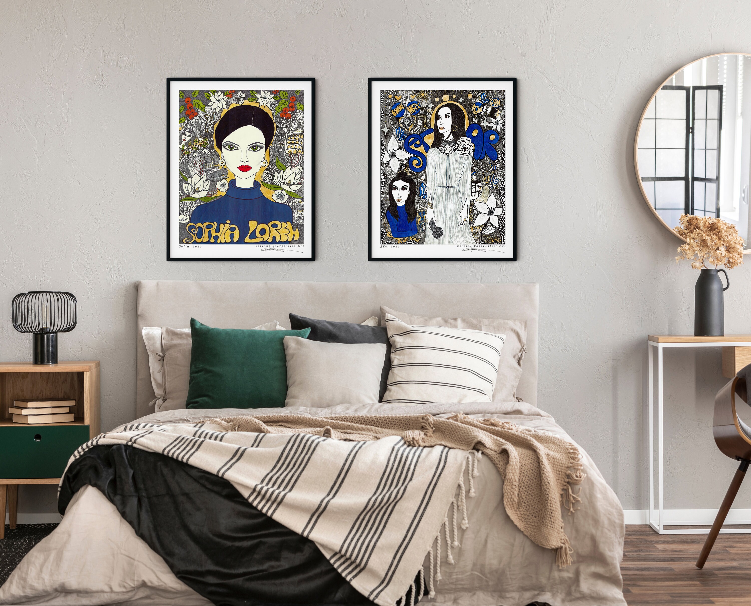 Sophia. Beautiful Maximalist Printable Wall Art, Abstract Modern Line ...