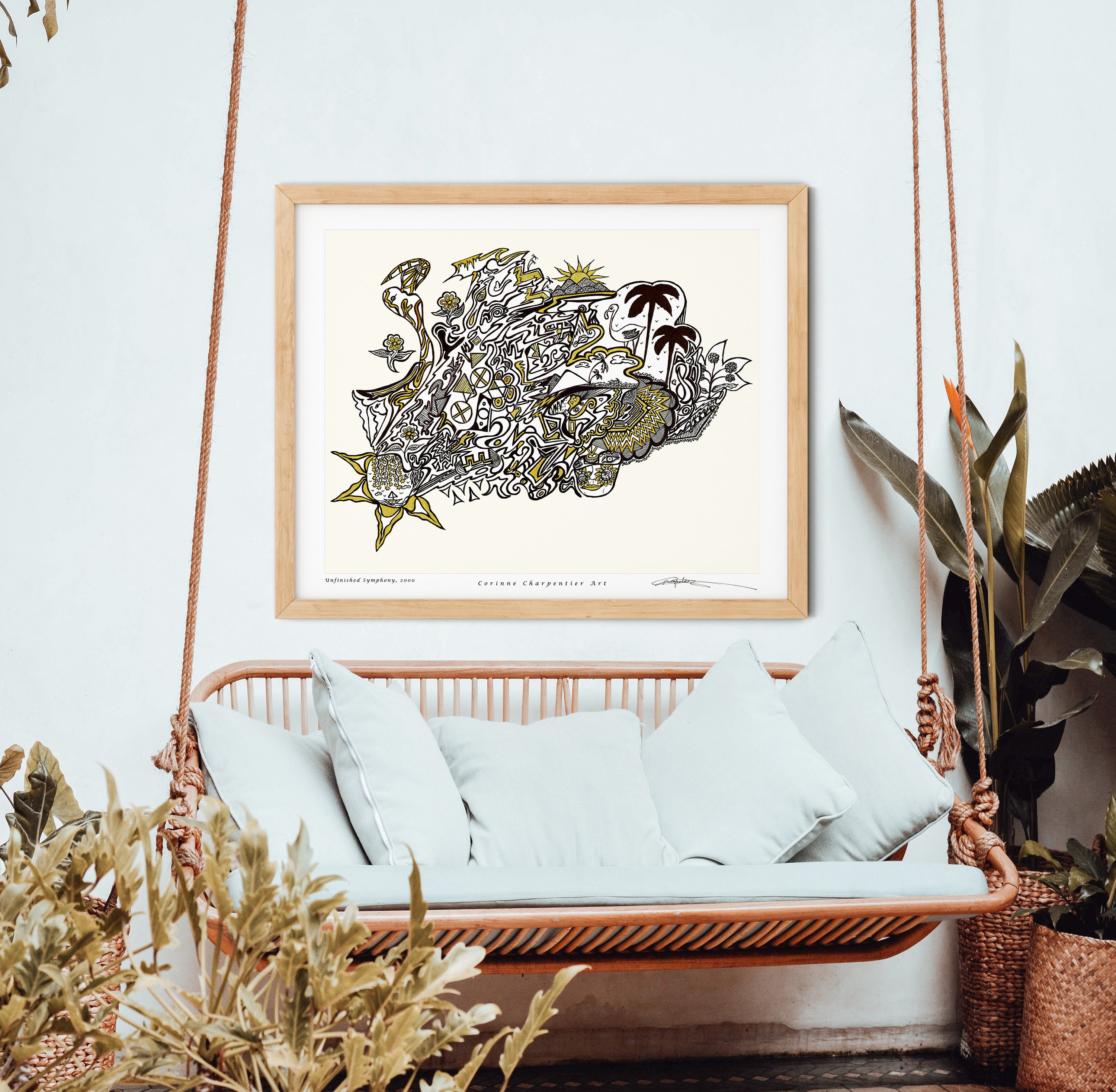 Unfinished Symphony. Gold Maximalist Printable Wall Art, Abstract ...