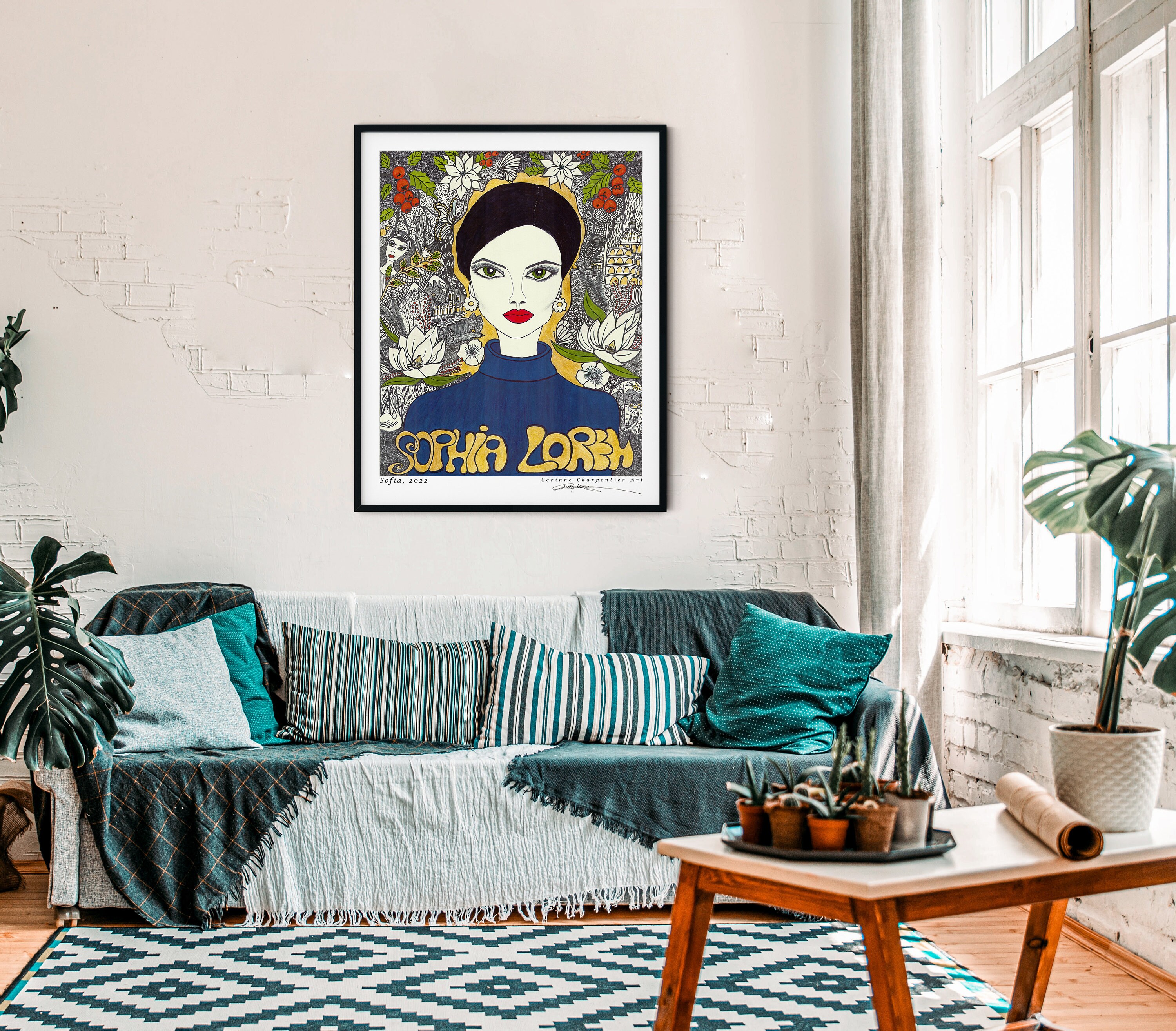 Sophia. Beautiful Maximalist Printable Wall Art, Abstract Modern Line ...
