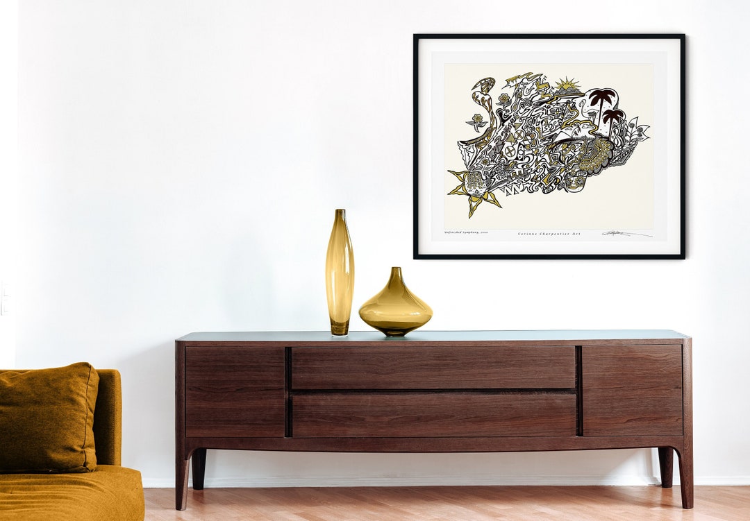 Unfinished Symphony. Gold Maximalist Printable Wall Art, Abstract ...