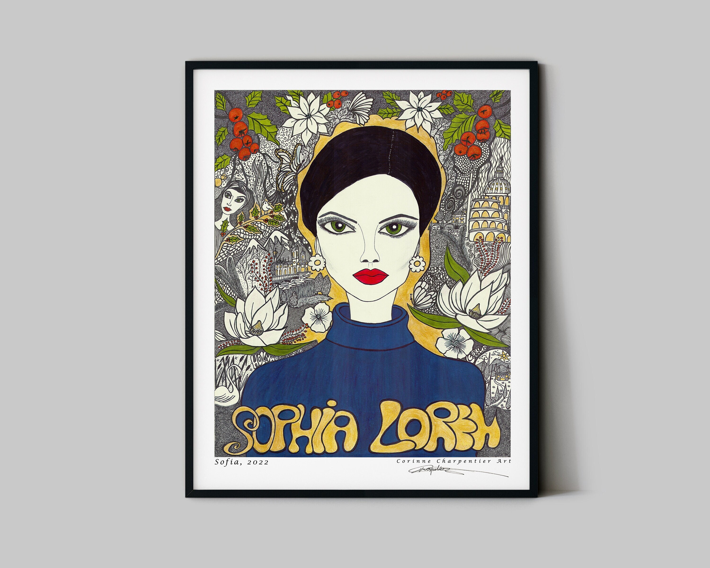 Sophia. Beautiful Maximalist Printable Wall Art, Abstract Modern Line ...