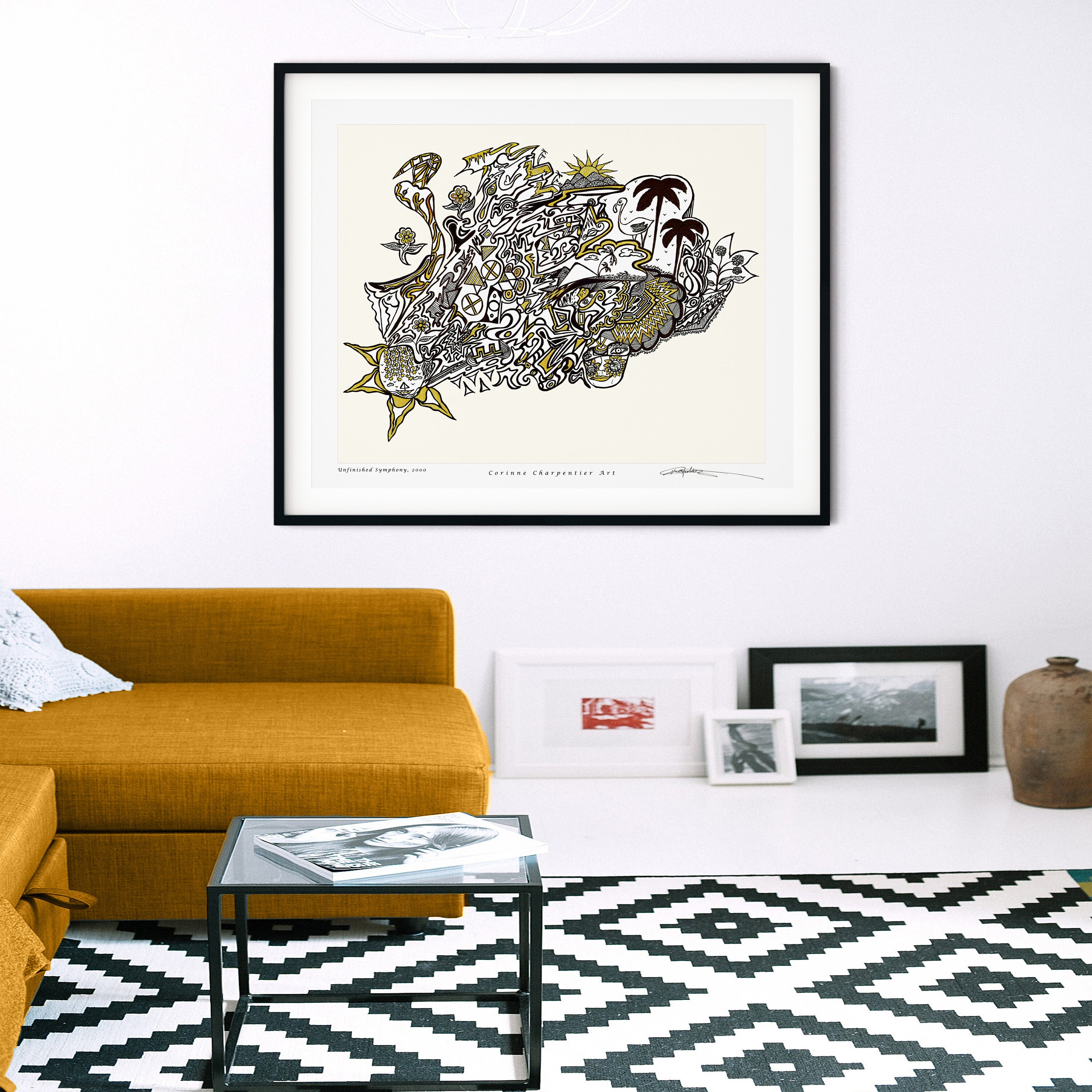 Unfinished Symphony. Gold Maximalist Printable Wall Art, Abstract ...