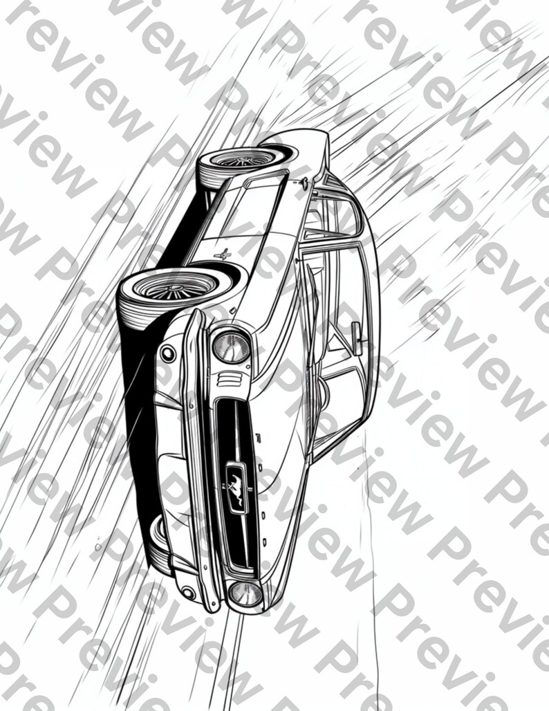 Classic American Muscle Car Coloring Pages 3-pack | Printable PDF ...