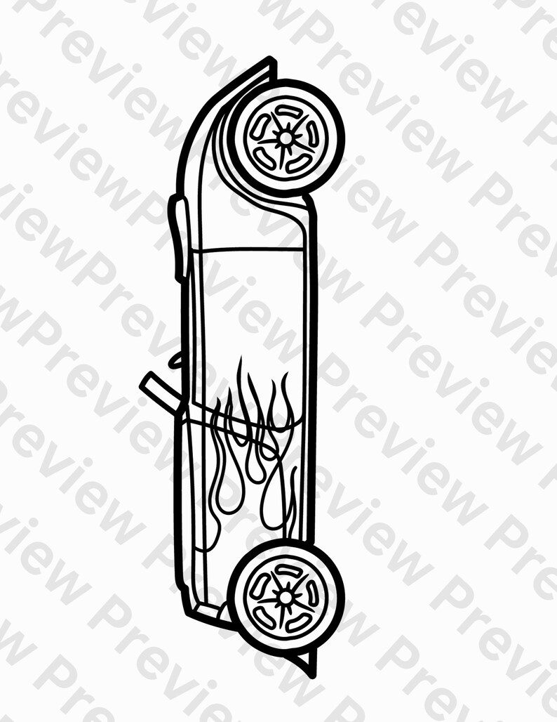 1950's Classic Hot Rod Car SVG Vintage 50's Vehicle Antique Vector ...