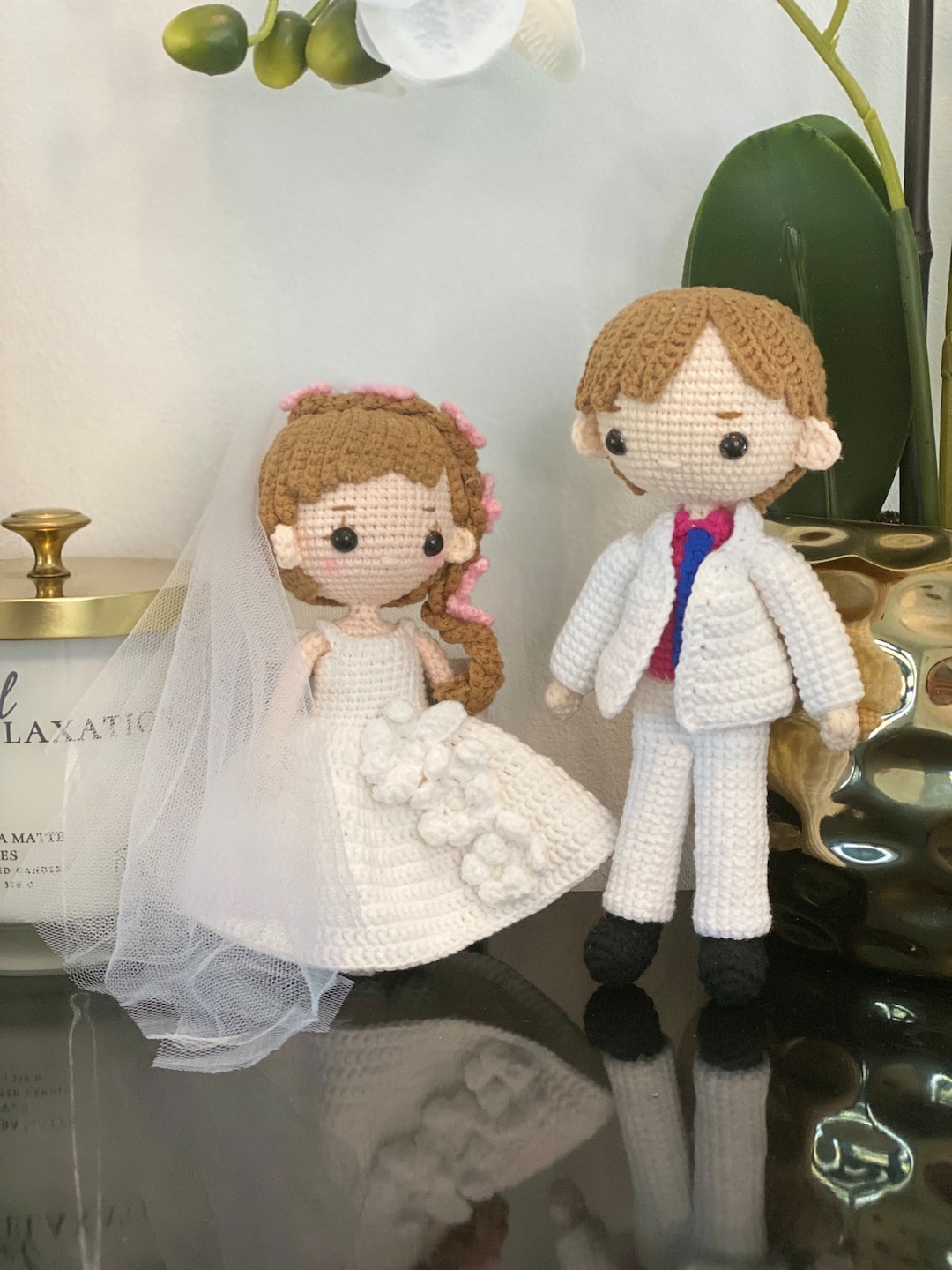 Cute Bride & Groom Amigurumi Crochet Dolls | Engagement Gift | Wedding ...