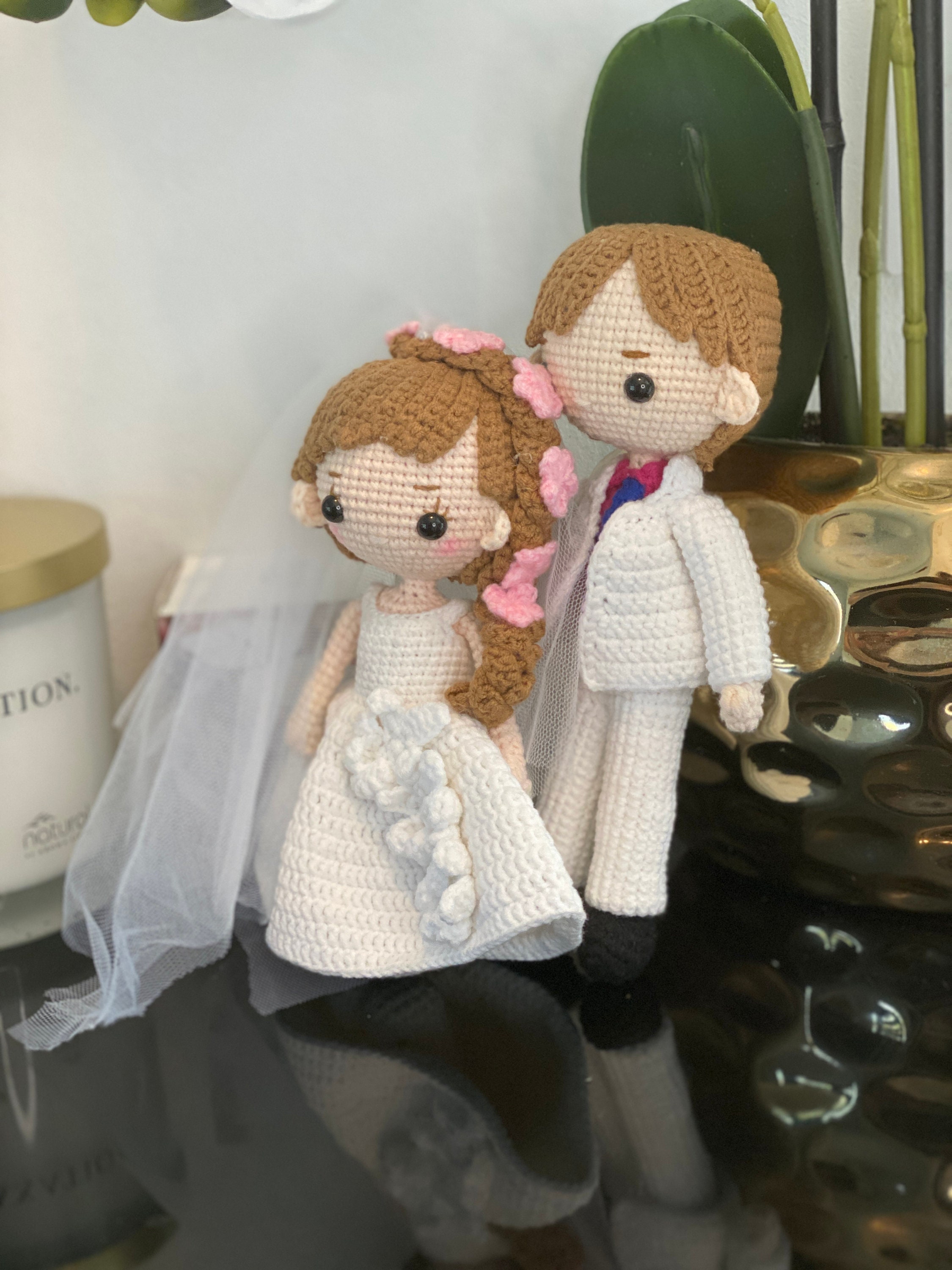 Cute Bride & Groom Amigurumi Crochet Dolls | Engagement Gift | Wedding ...