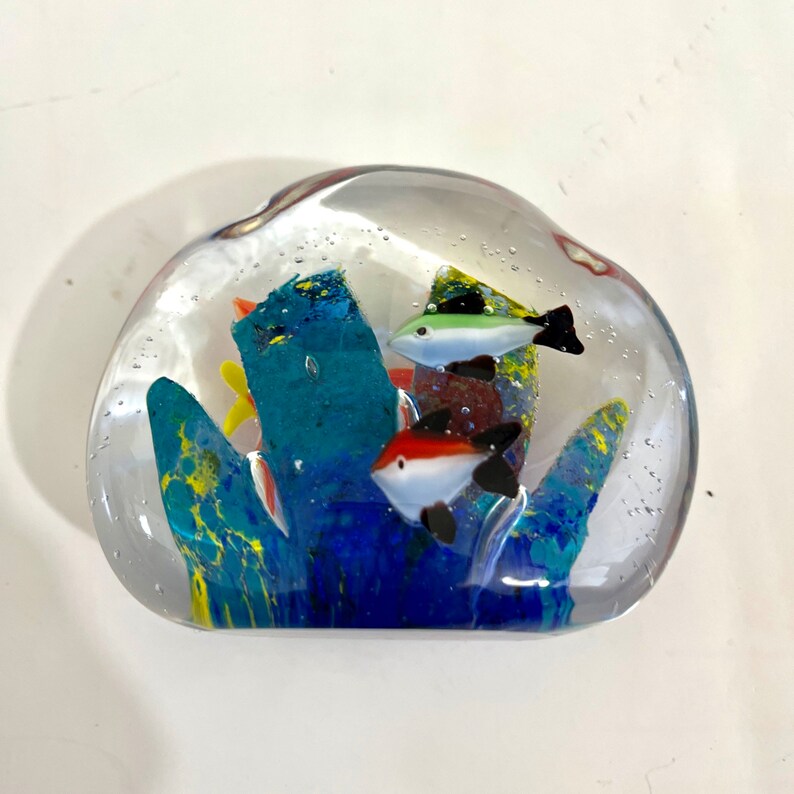 Vintage SDS Seapoot Group Art Glass Fish Tank Aquarium Paperweight ...