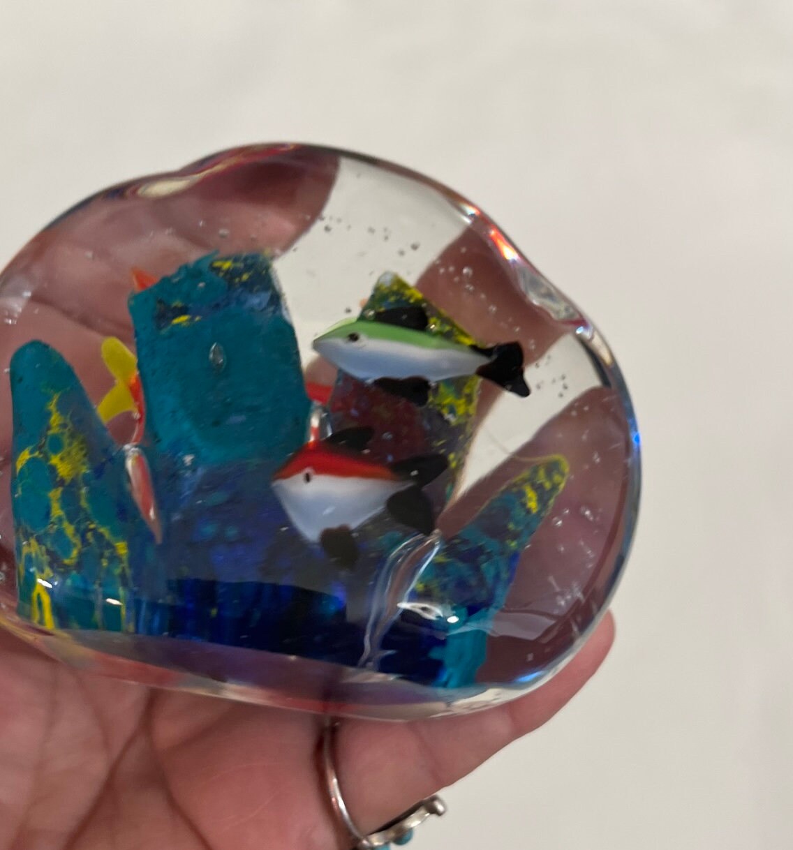 Vintage SDS Seapoot Group Art Glass Fish Tank Aquarium Paperweight ...