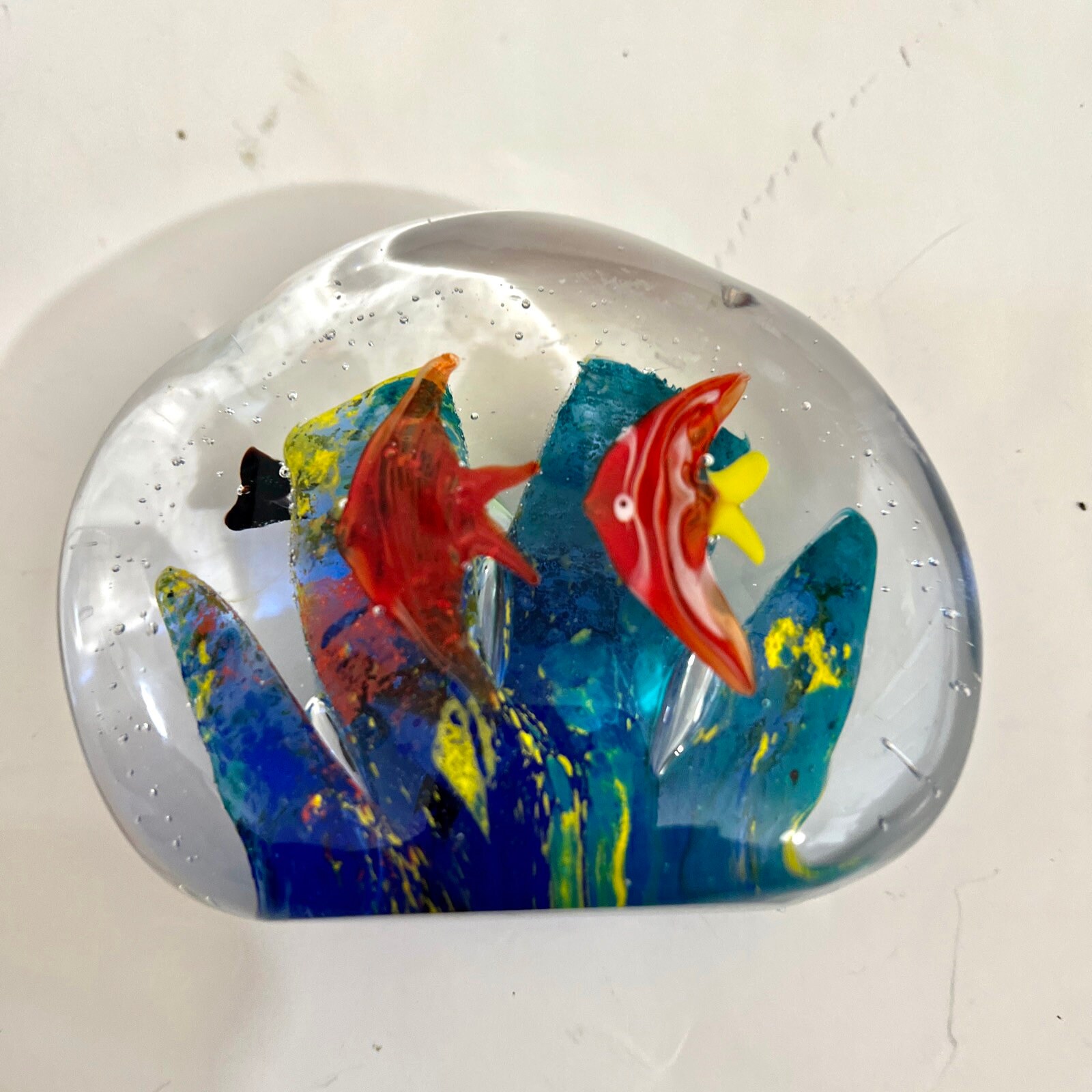 Vintage SDS Seapoot Group Art Glass Fish Tank Aquarium Paperweight ...