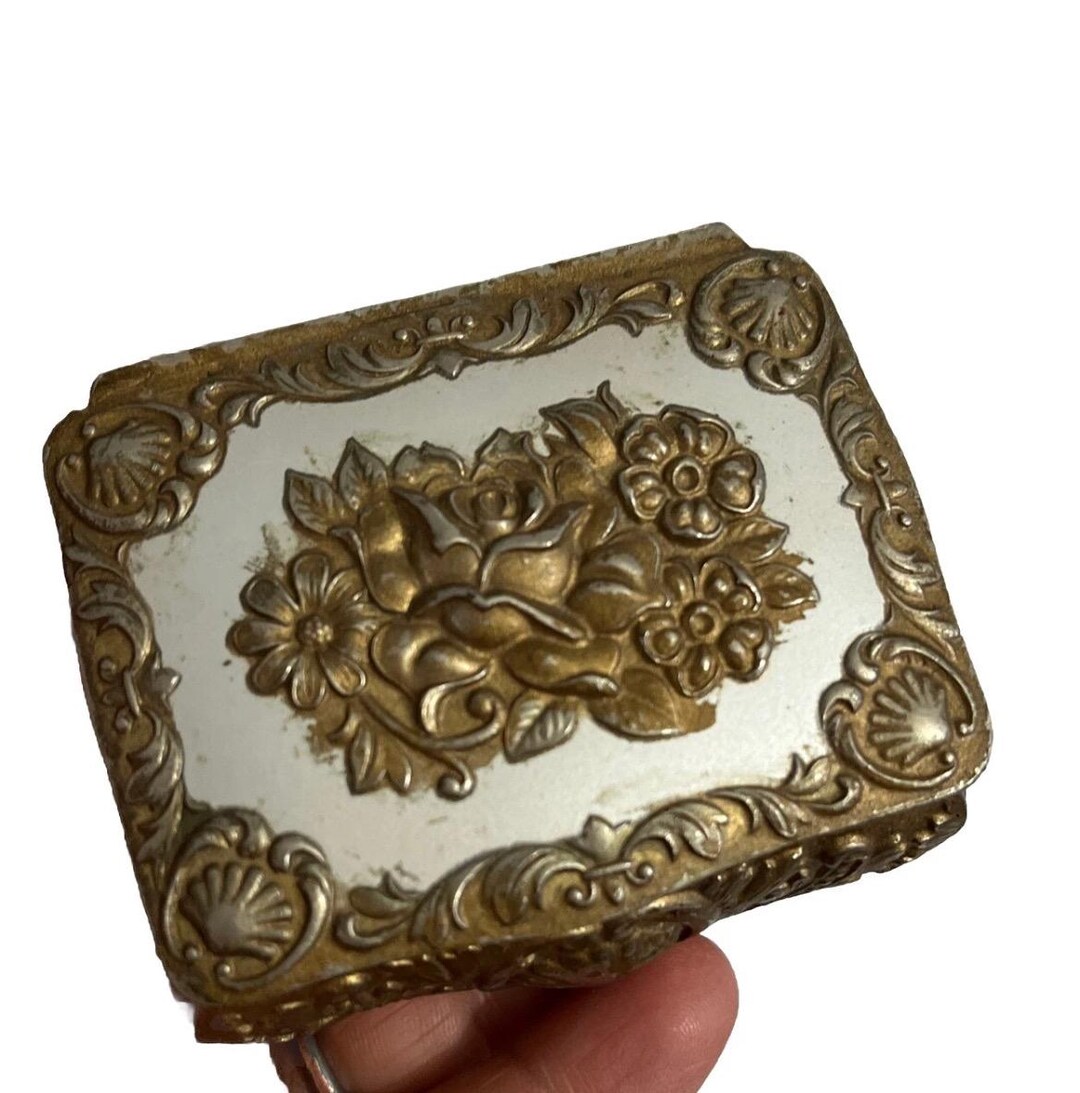 Vintage Small Metal Jewelry Box - Made in Japan - Etsy
