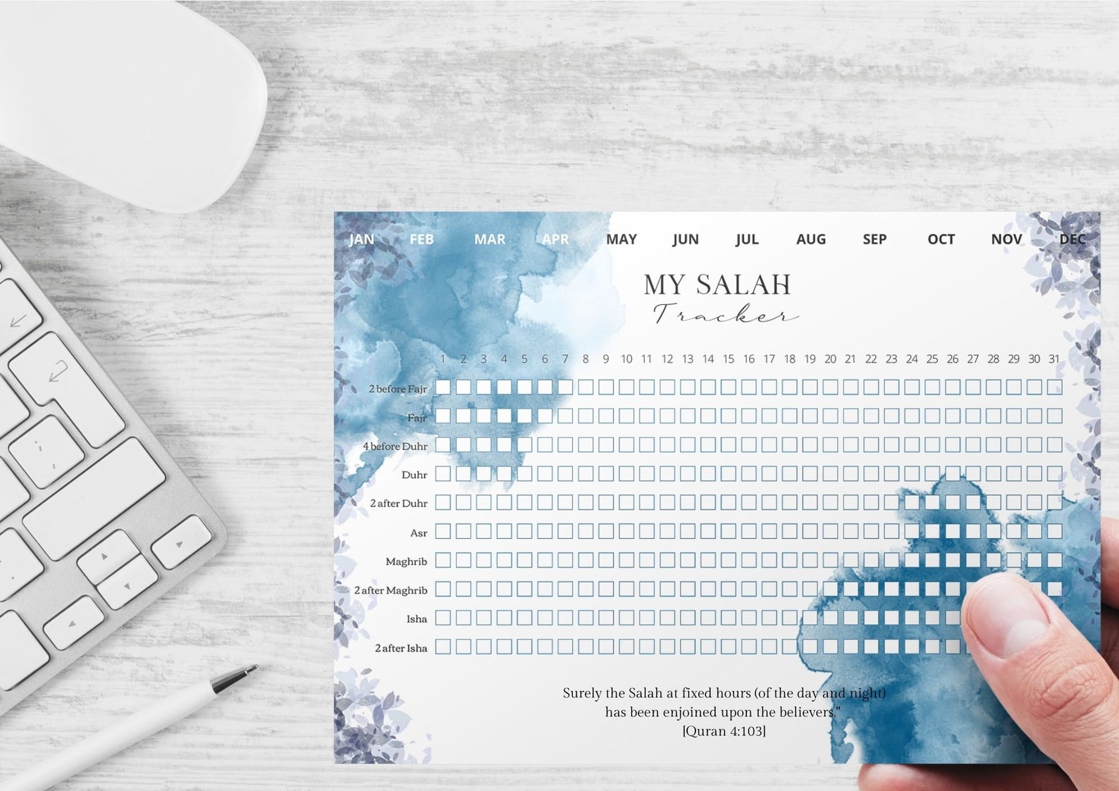 Monthly Salah Tracker/planner - Printable PDF File - Etsy