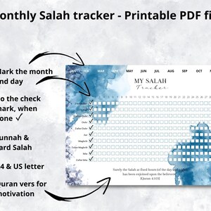 Monthly Salah Tracker/planner - Printable PDF File - Etsy