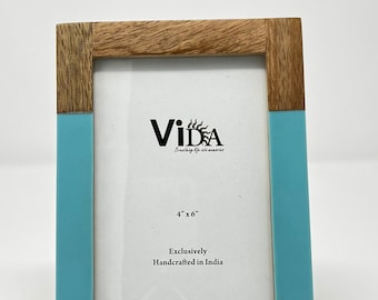 Symmetry - Handmade Teak Wood and Bone 5x7 Photo Frame, Picture Frame ...