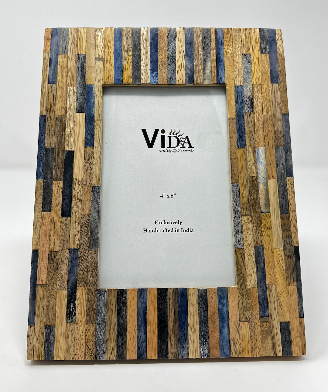 Cosmopolitan - Handmade Teak Wood and Bone 4x6 Photo Frame, Picture ...