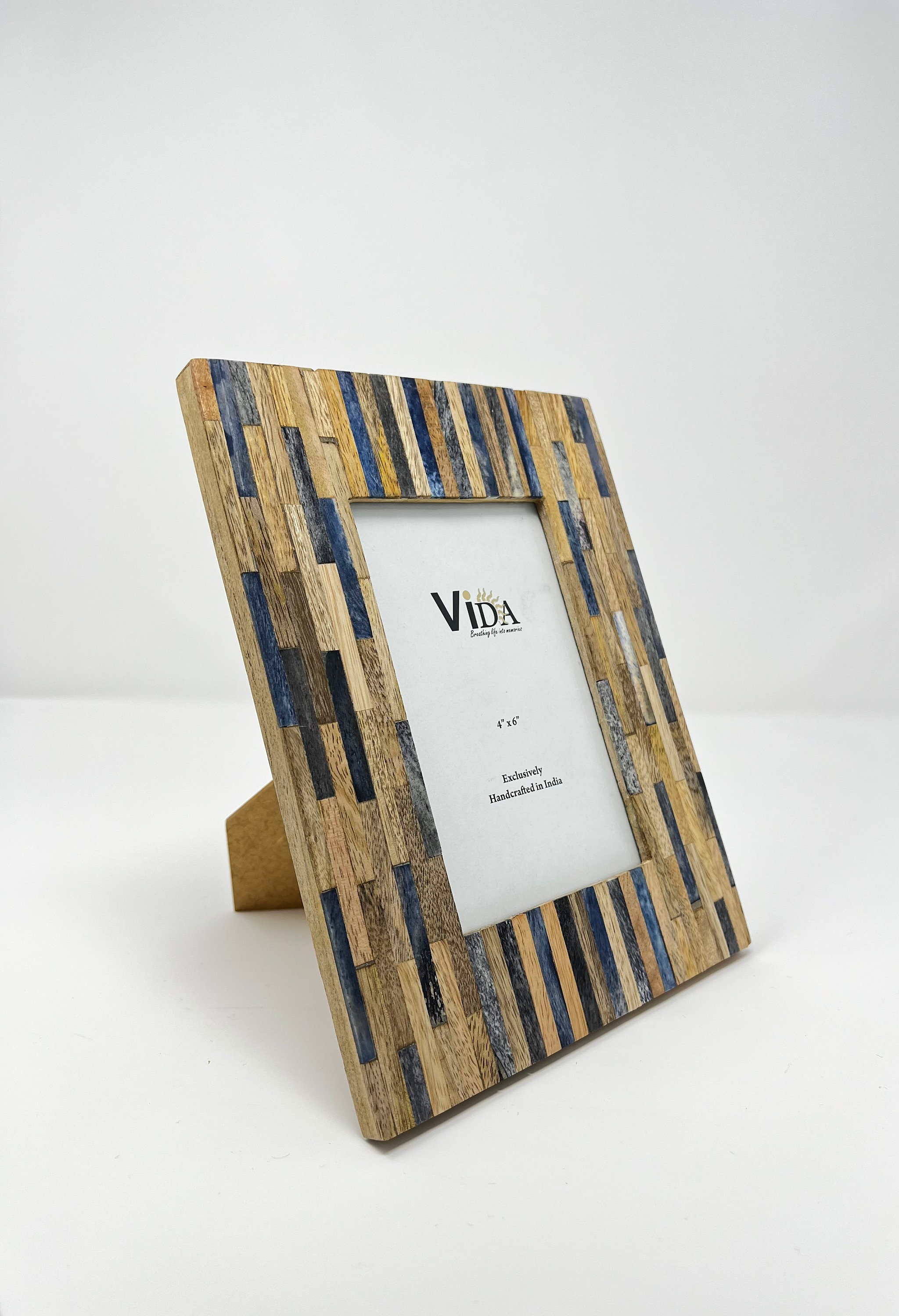 Cosmopolitan - Handmade Teak Wood and Bone 4x6 Photo Frame, Picture ...