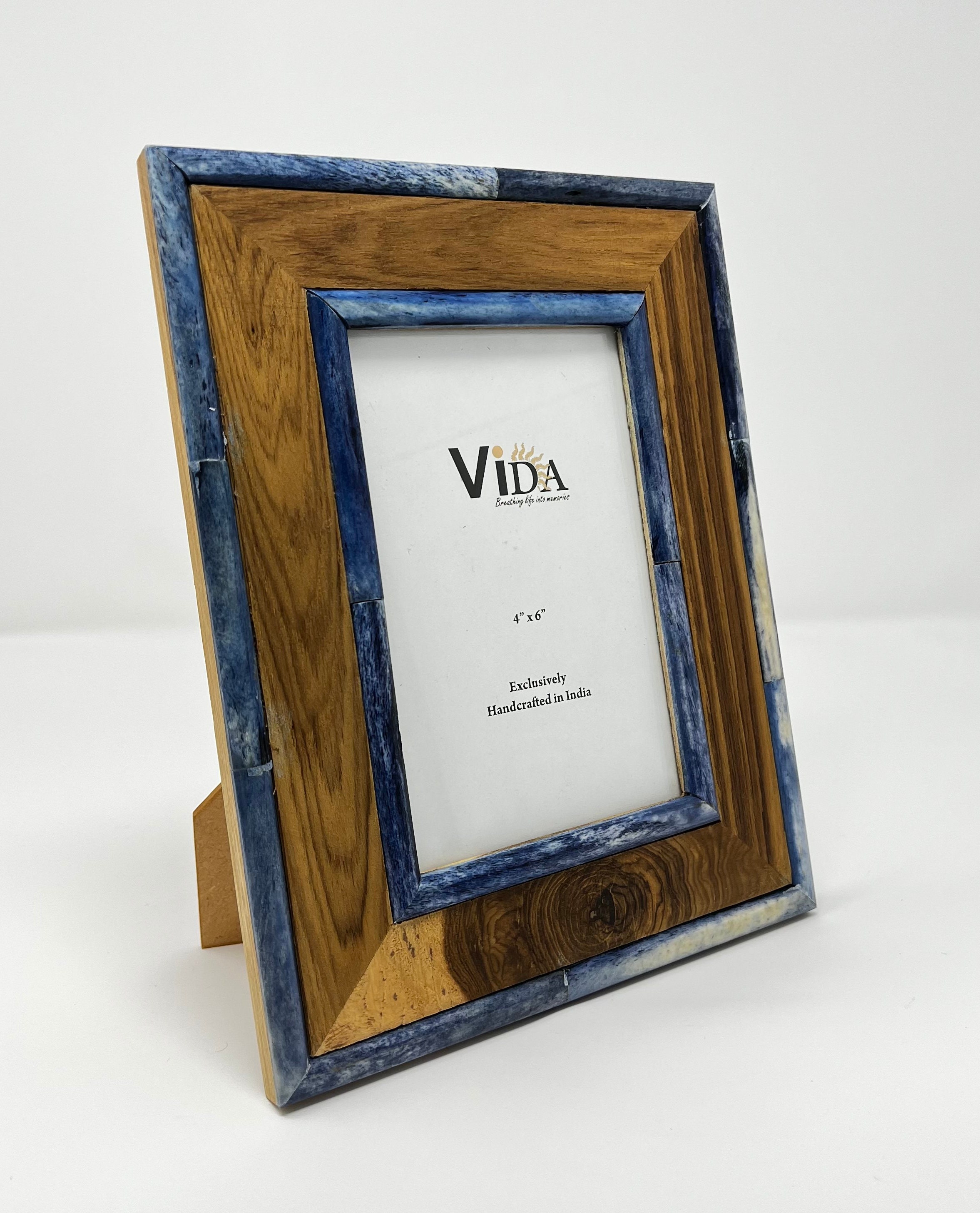 Windowpane - Handmade Teak Wood and Bone 4x6 Photo Frame, Picture Frame ...