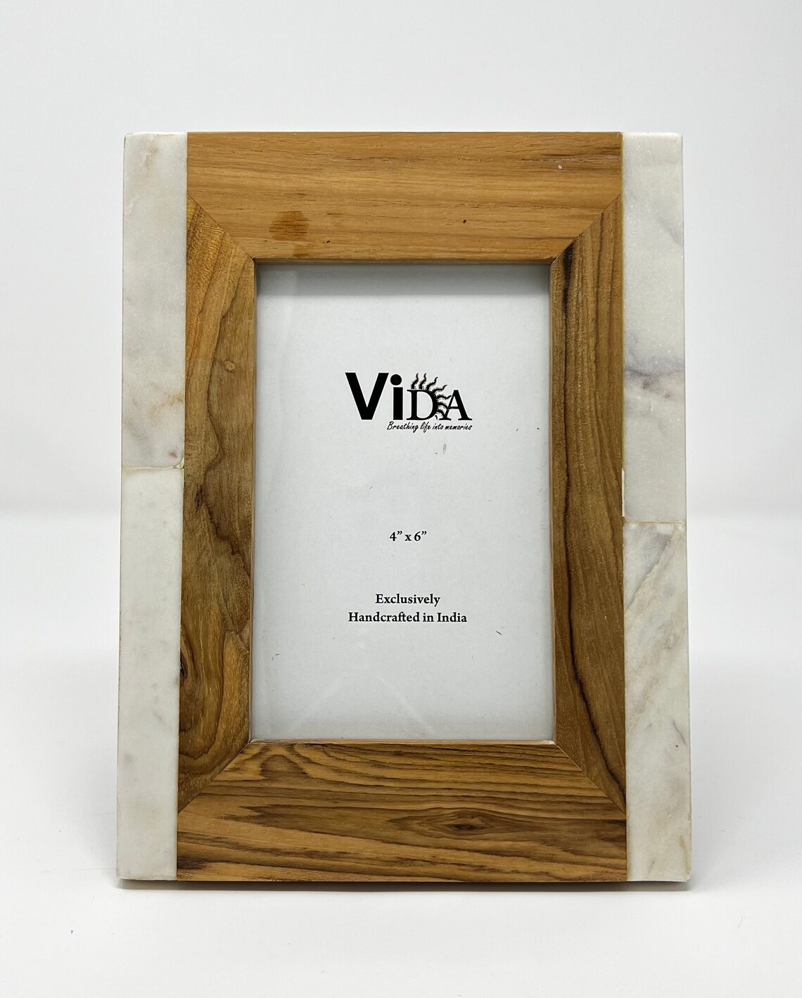 Tabletop- Handmade Mango Wood and Marble 4x6 Photo Frame, Picture Frame ...