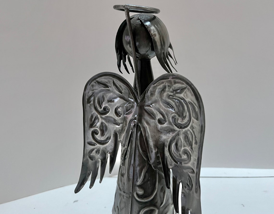 Metal Angel Embossed Figurine Sculpture Christmas Peace Home Tree ...