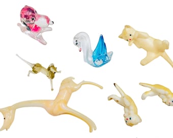 Vintage Crystal Pet Animals 6pc/ Crystal Pets Figurines/crystal Pet ...