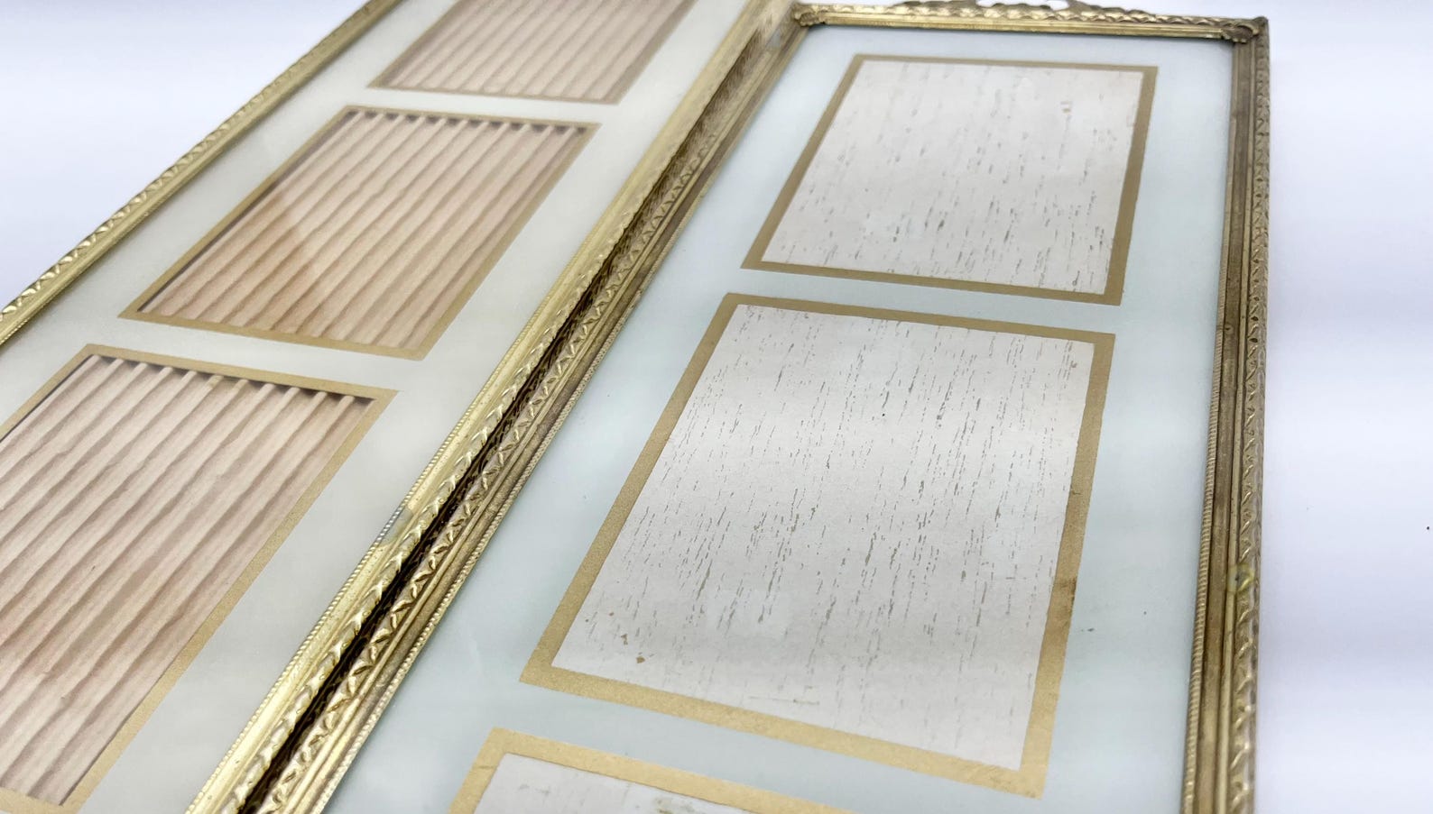 Vintage Multi Picture Vertical Frames: Gold Brass Metal Photos Vanity ...