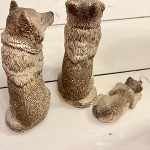 Sandicast Wolf Howling Pup Lying Figurines Lot of 3 Collectible 1995 ...