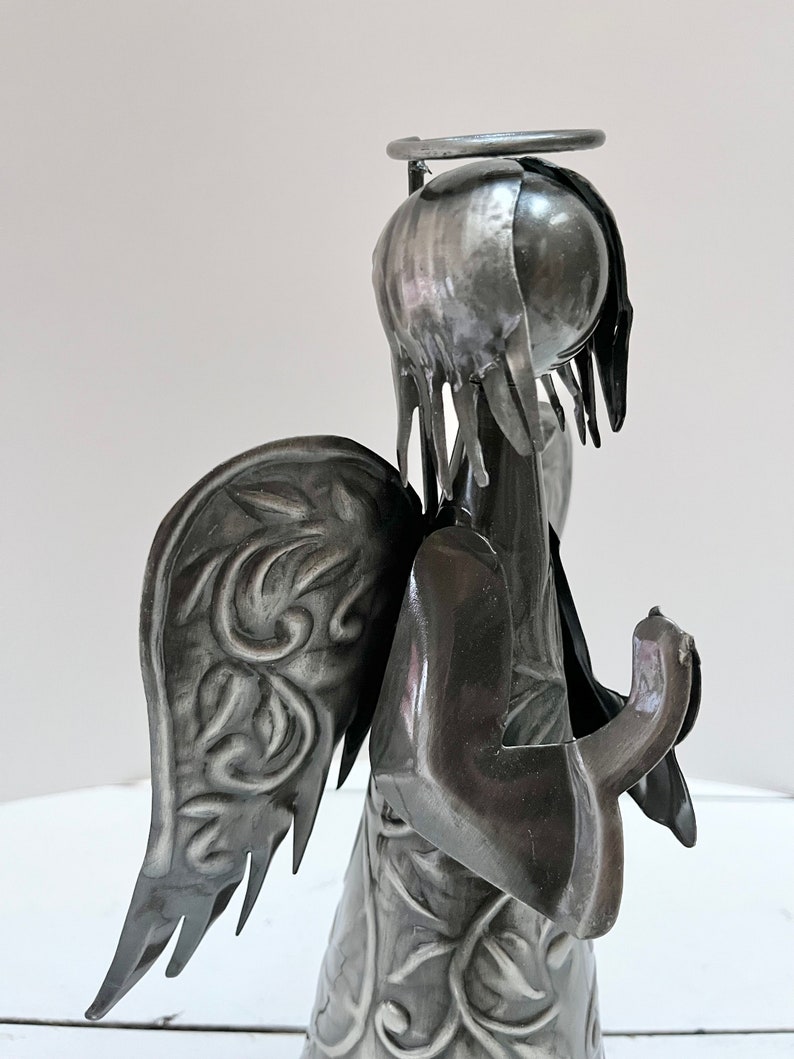 Metal Angel Embossed Figurine Sculpture Christmas Peace Home Tree ...