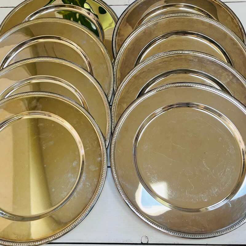Silver Charger Plates for 8 - Etsy