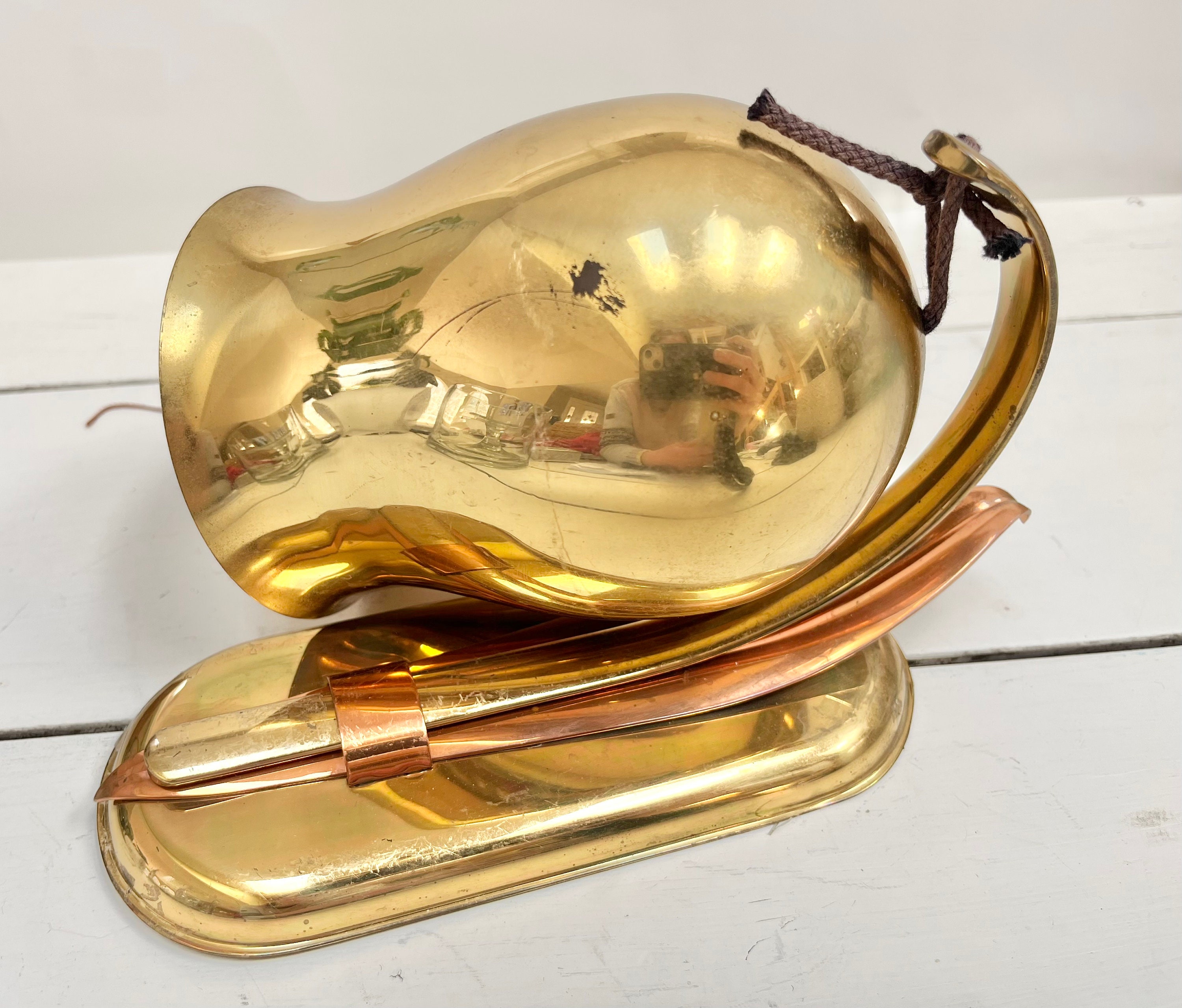 Vintage Brass Copper Metal Door Bell Wall Hanging Doorbell Chime Tassel ...