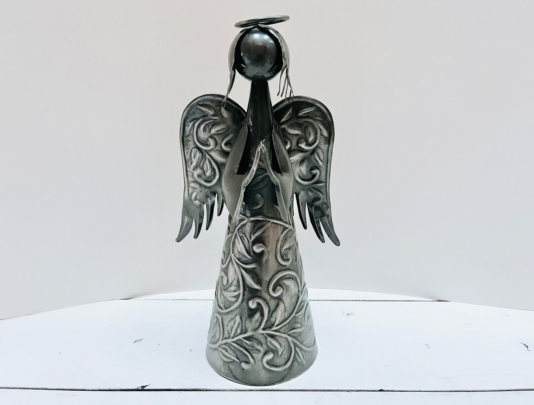 Metal Angel Embossed Figurine Sculpture Christmas Peace Home Tree ...