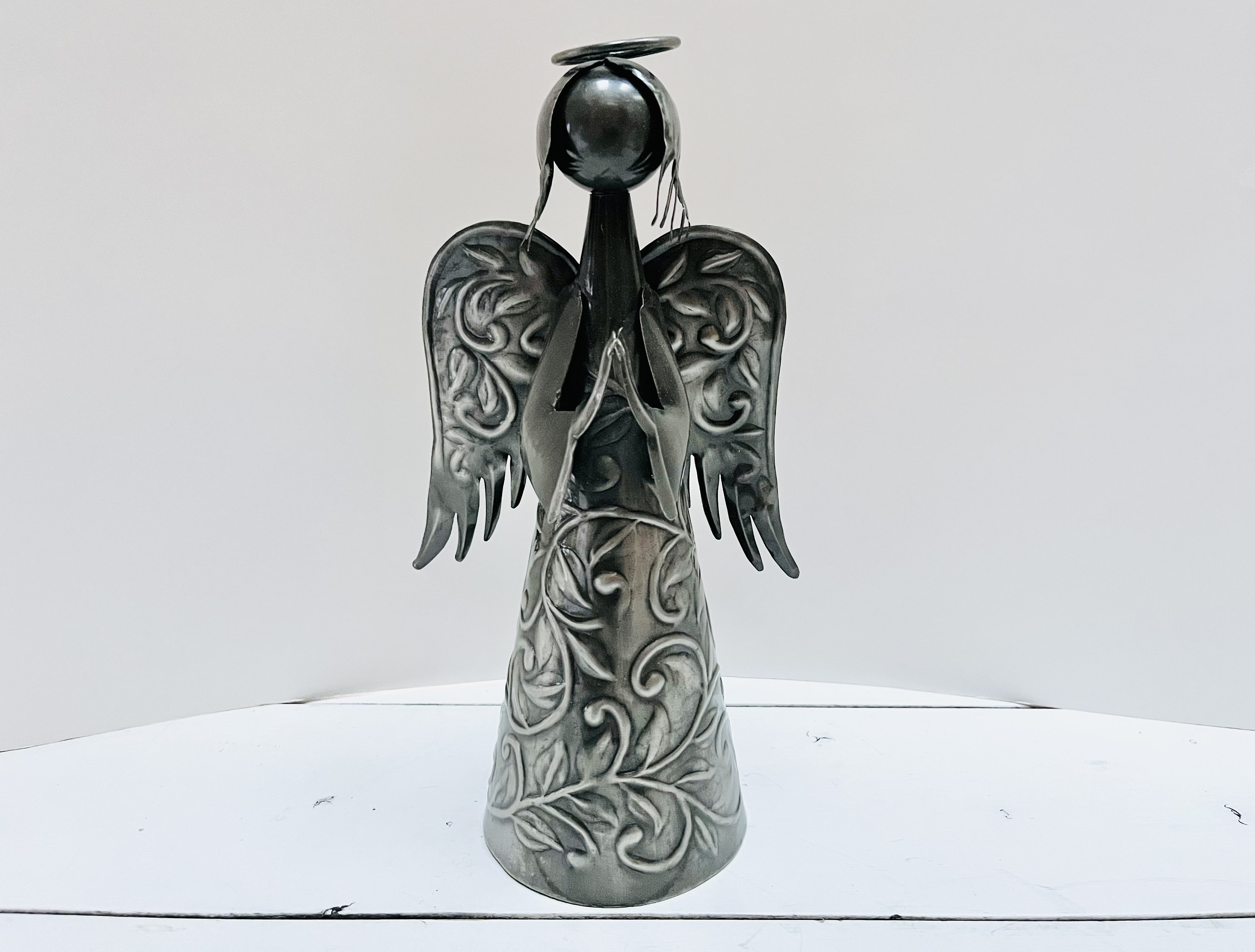 Metal Angel Embossed Figurine Sculpture Christmas Peace Home Tree ...