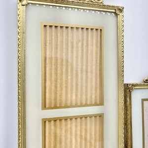 Vintage Multi Picture Vertical Frames: Gold Brass Metal Photos Vanity ...