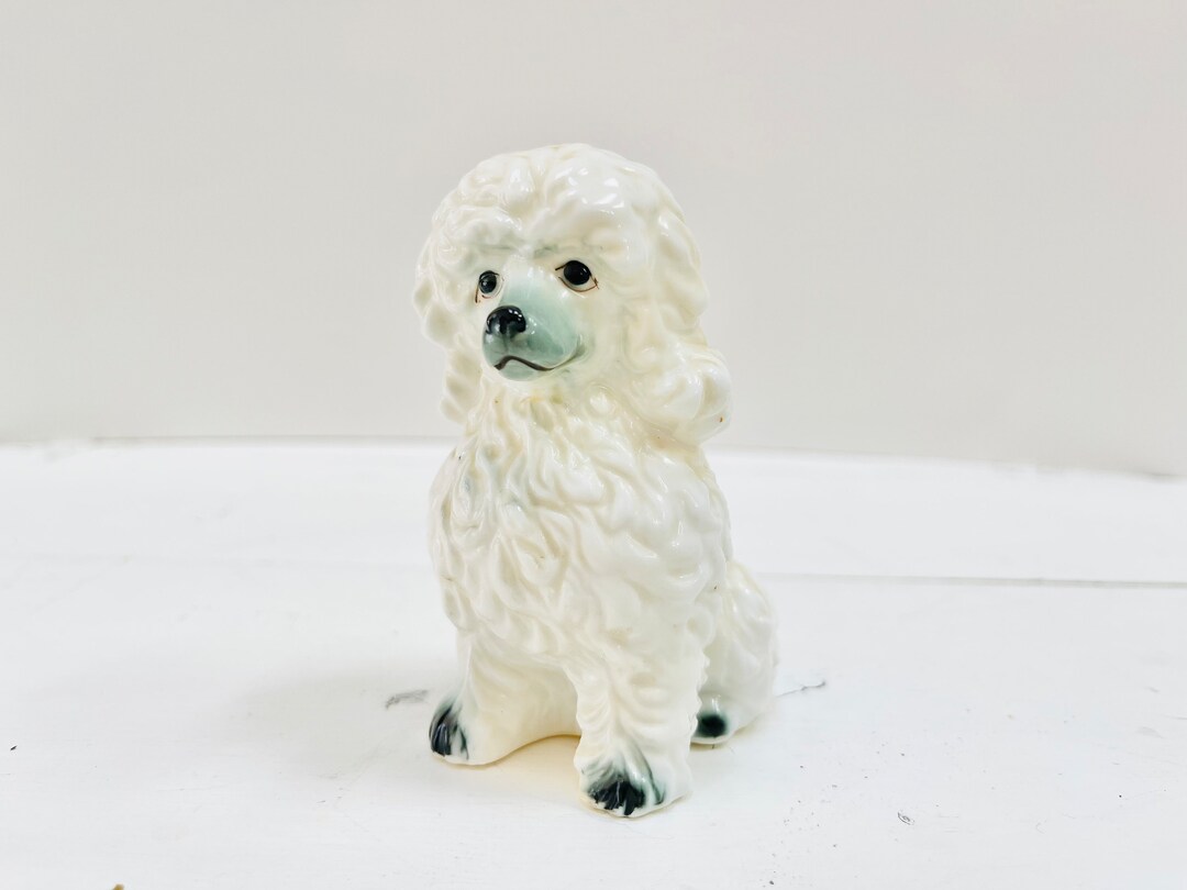 Vintage White Poodle Bone China Figurine - Small Dog Collectible - Etsy
