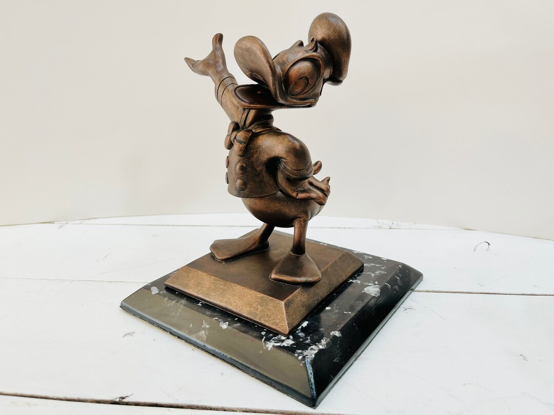 Disney Bronzed Donald Duck Statue Figurine Collectible With Marble Base ...