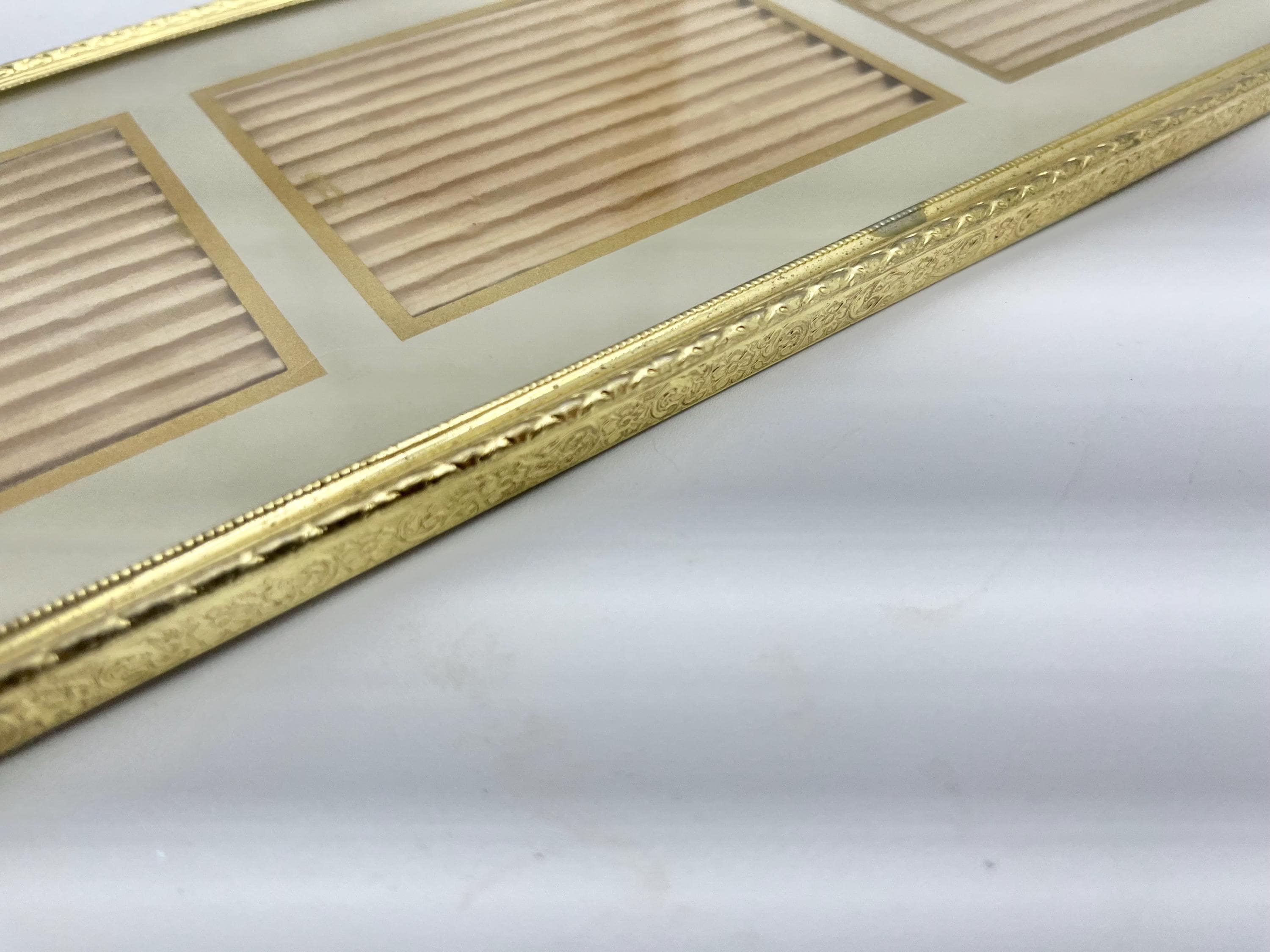 Vintage Multi Picture Vertical Frames: Gold Brass Metal Photos Vanity ...