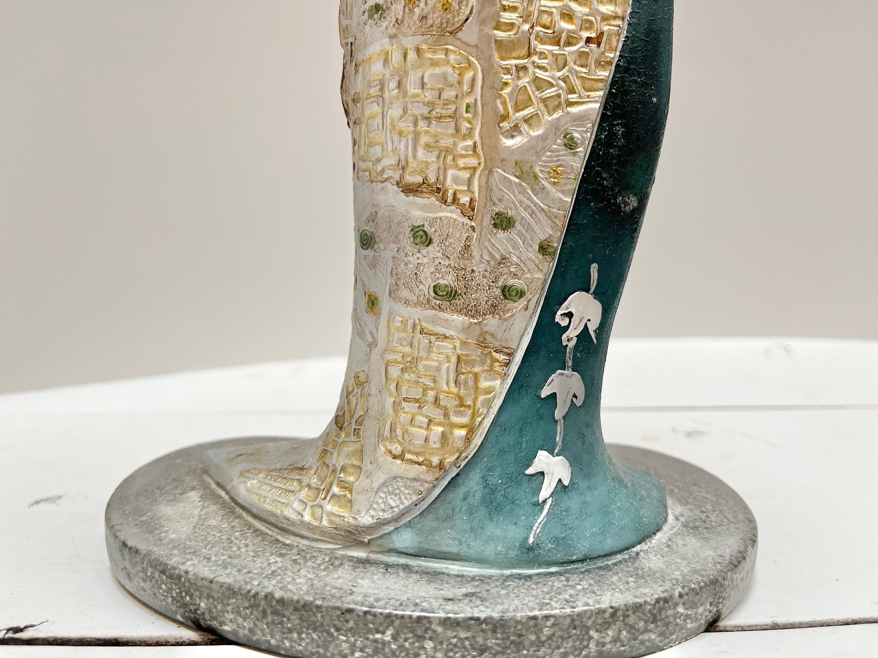 African Woman and Child Turtle King Corp Vintage Statue Figurine Decor ...