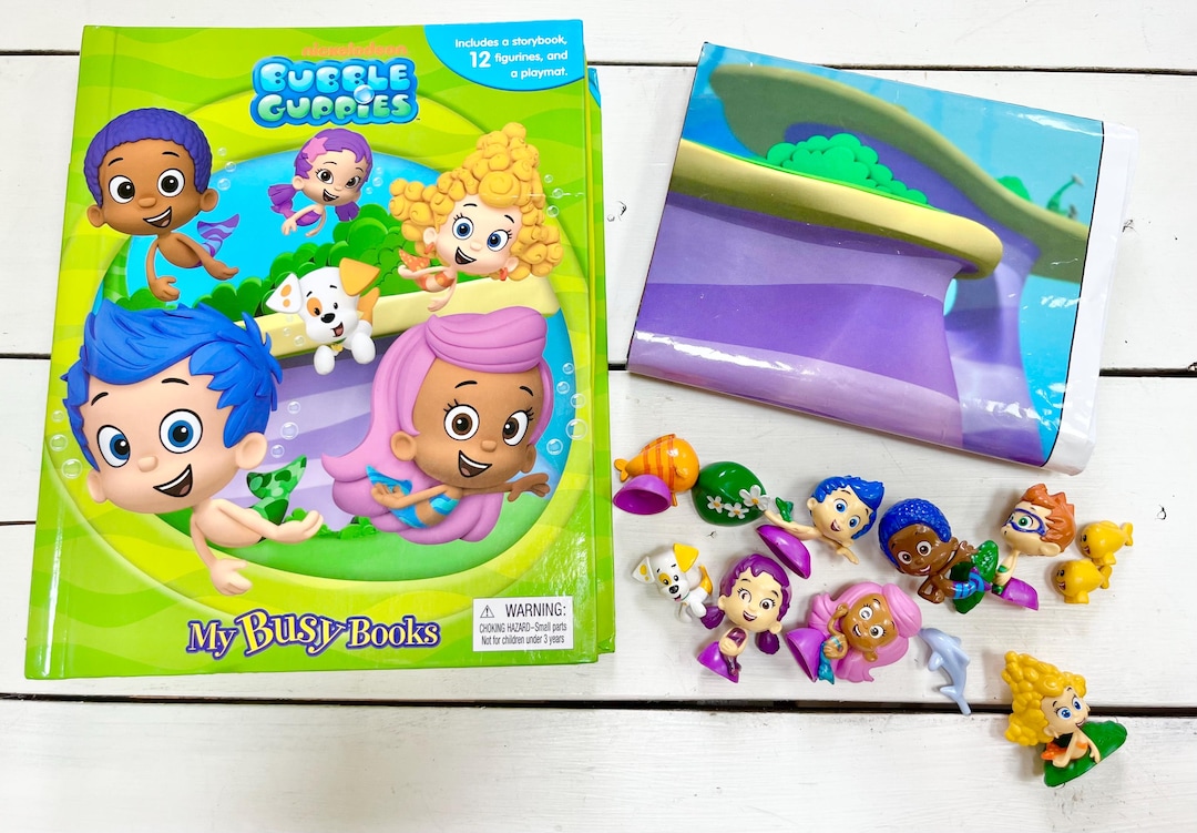 Bubble Guppies My Busy Book Board Books Toy Figures Playmat Set Kids ...