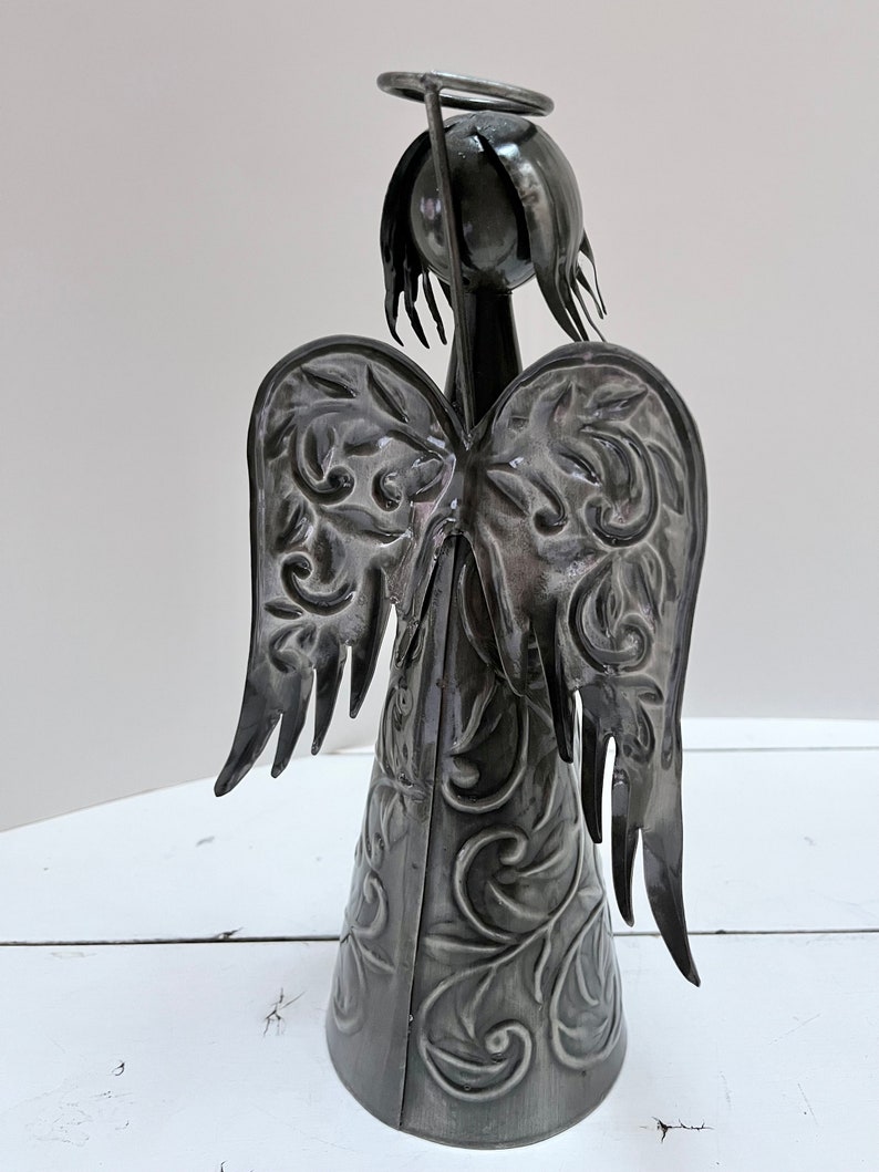 Metal Angel Embossed Figurine Sculpture Christmas Peace Home Tree ...