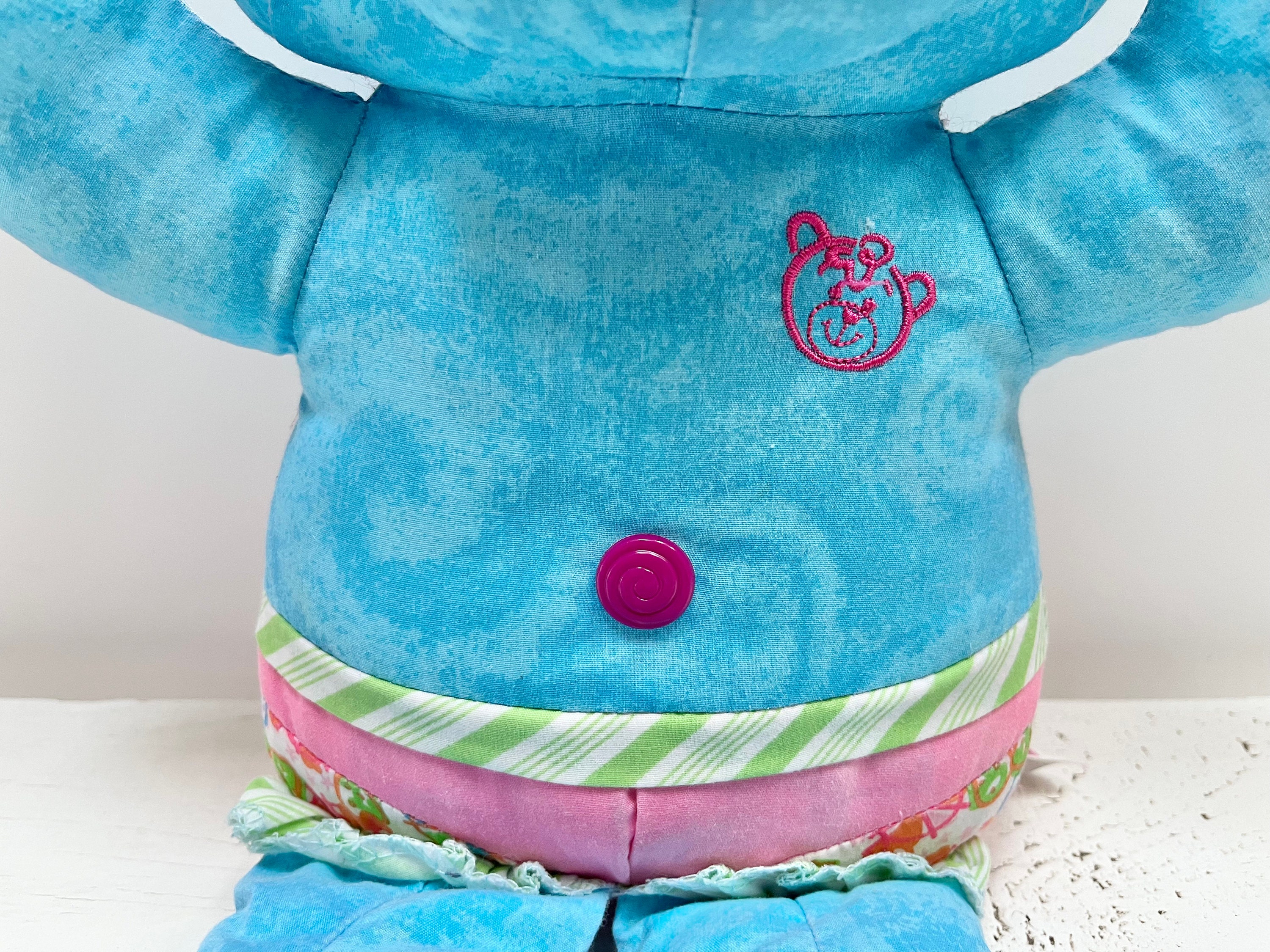 Blue Doodle Bear Plush Stuffy Soft Drawing Toy Doll Teddy 2004 Jacks ...