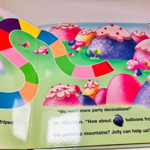 Candyland A Surprise Adventure Book and Game Stickers Spinner Hasbro ...