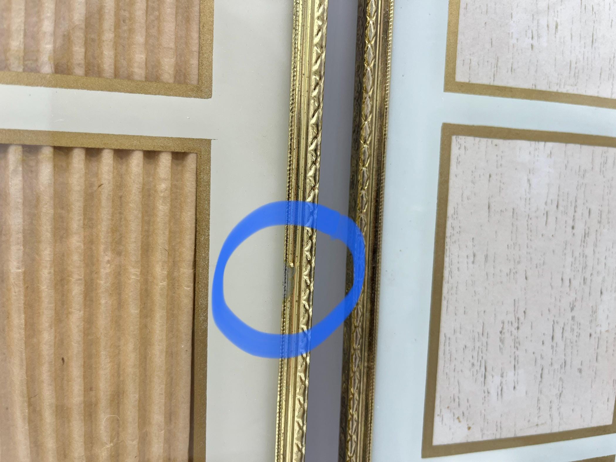 Vintage Multi Picture Vertical Frames: Gold Brass Metal Photos Vanity ...