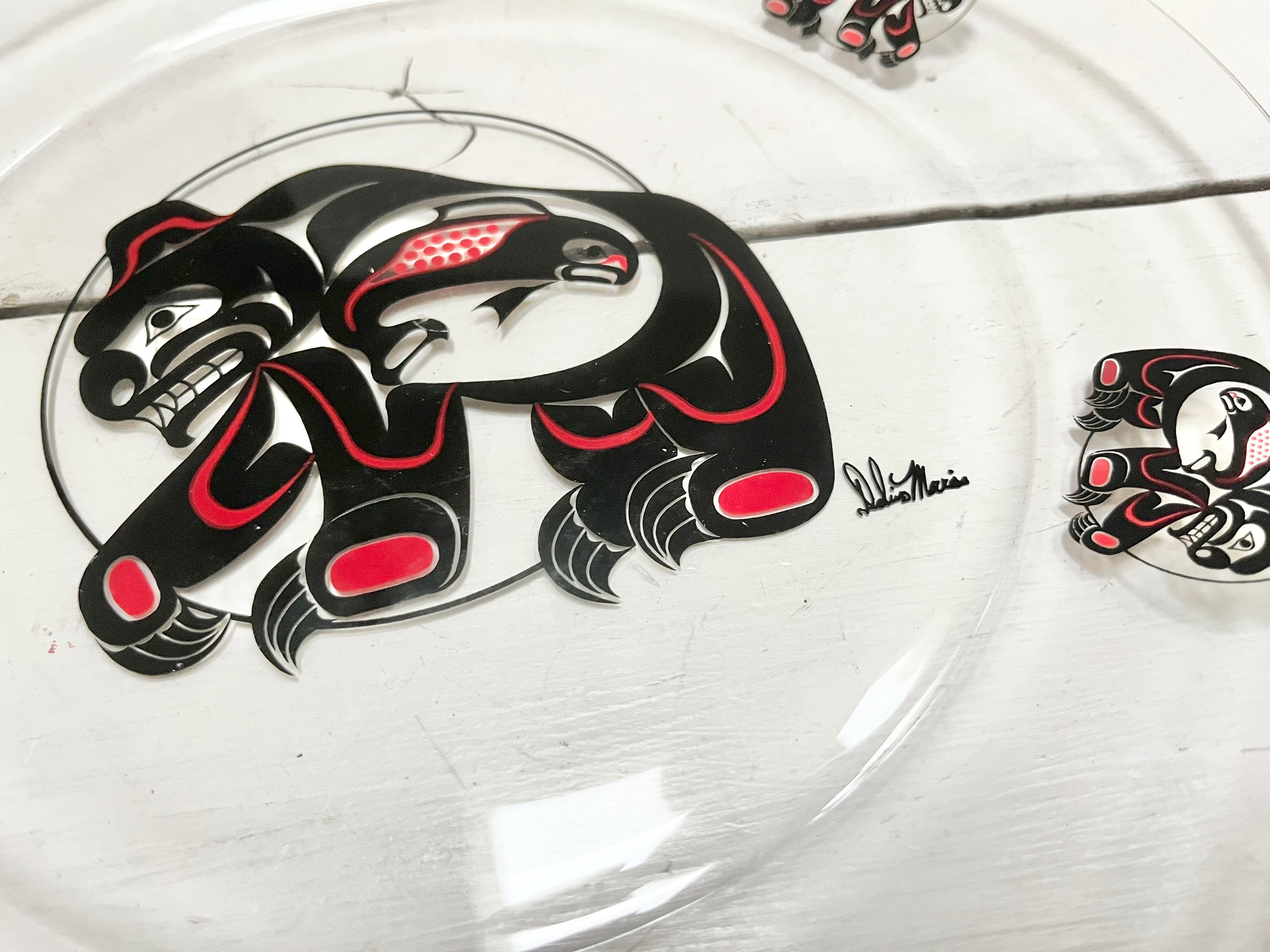 Vintage ARC Arcoroc Indigenous Native Art Clear Glass Plates - Etsy