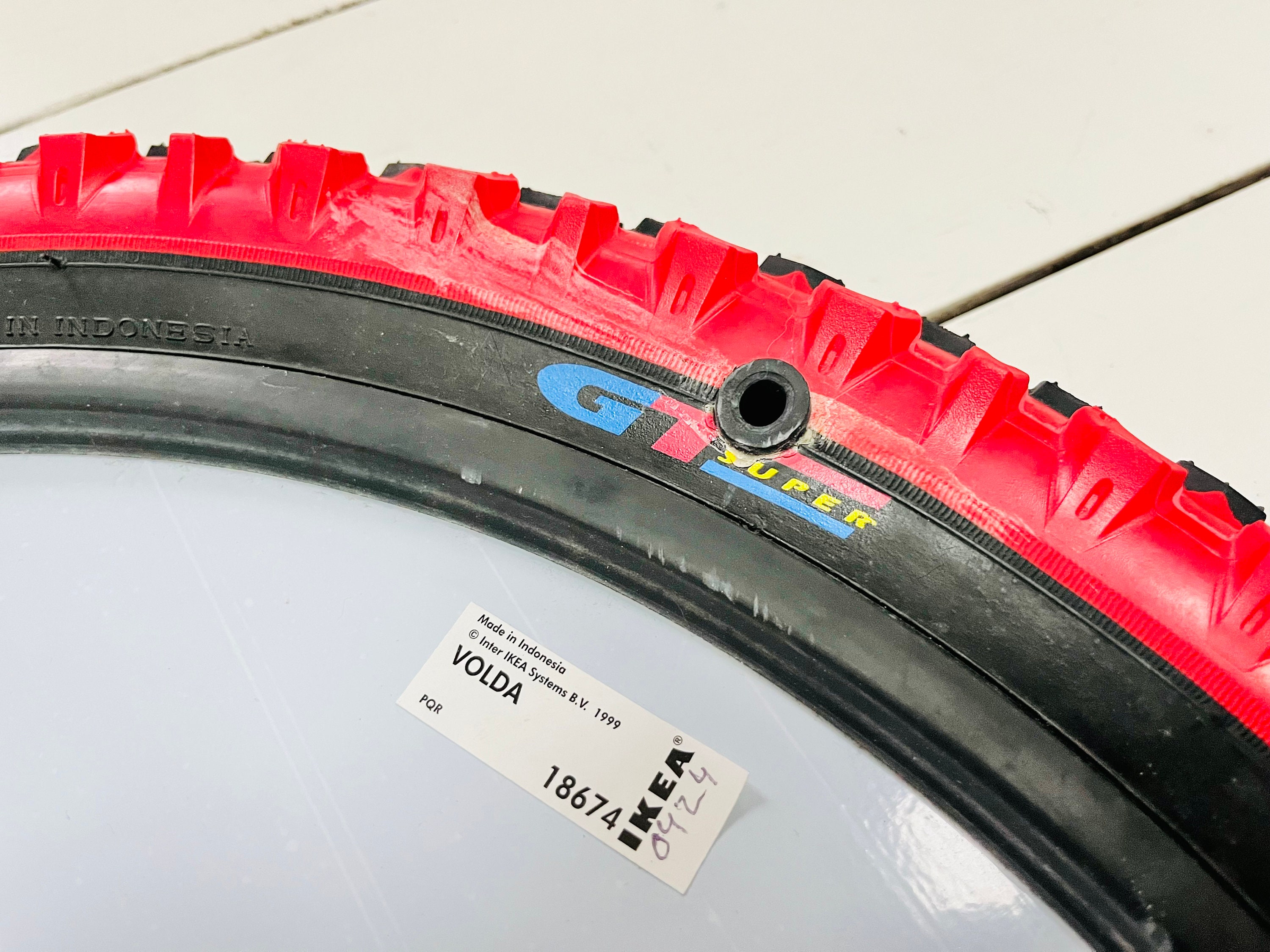 IKEA Volda Bike Bicycle Themed Tire Mirror Round Vintage 1999 Red ...